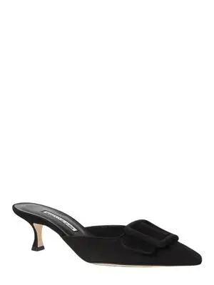 Manolo Blahnik Maysale 50 Buckled Mules - Black