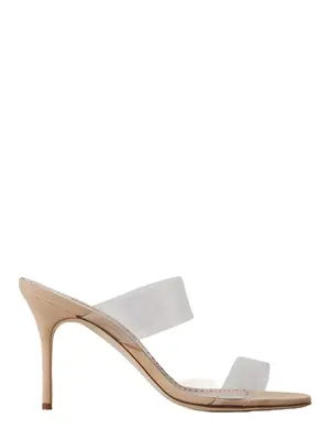 Manolo Blahnik Manolo Blahnik Scolto 90 PVC Mules Neutral