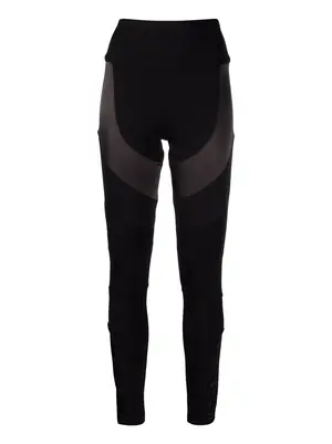 Philipp Plein Panelled Cotton Leggings - Black