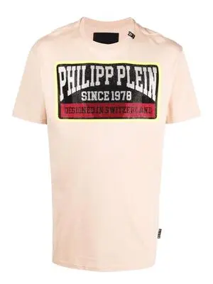 Philipp Plein Logo-print Cotton T-shirt - Neutrals
