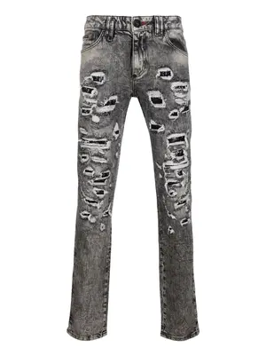 Philipp Plein Ripped-detail Jeans - Grey