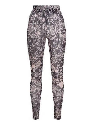 Philipp Plein New Baroque Printed Tulle Leggings - Neutrals
