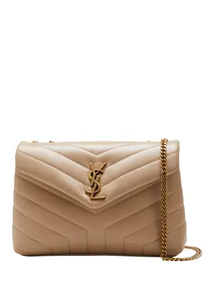 Saint Laurent Loulou Small Shoulder Bag Dark Beige