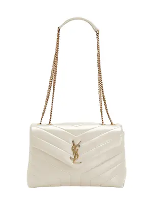 Saint Laurent Loulou Small Shoulder Bag White