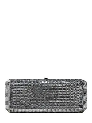 Judith Leiber Slim Rectangle Crystal Clutch Gray