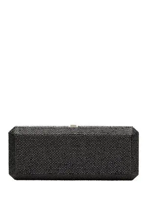 Judith Leiber Slim Rectangle Crystal Clutch - Jet