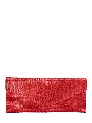 Judith Leiber Envelope Beaded Clutch - Light Siam