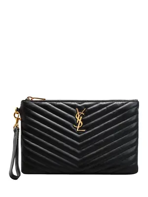 Saint Laurent Monogram Small Pouch - Black