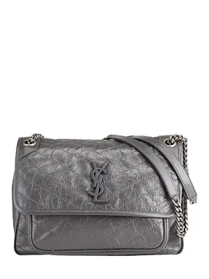 Saint Laurent Saint Laurent Niki Medium Flap Shoulder Bag Gray/red