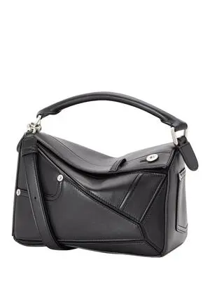 Loewe Puzzle Small Bag In Leather - Black