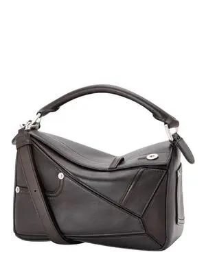 Loewe Puzzle Small Bag In Leather - Brown