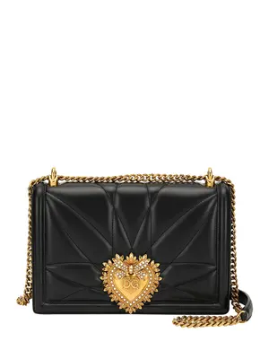 Dolce & Gabbana Devotion Large Quilted Shoulder Bag Black