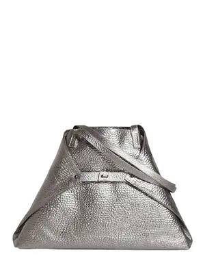 Akris Ai Medium Hammered Shoulder Bag - Pewter