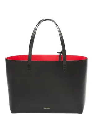 MANSUR GAVRIEL Mansur Gavriel Large Leather Tote Bag Black Flame