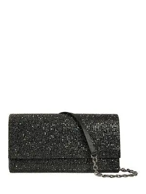 Judith Leiber Fizzoni Full-Beaded Clutch Bag Jet