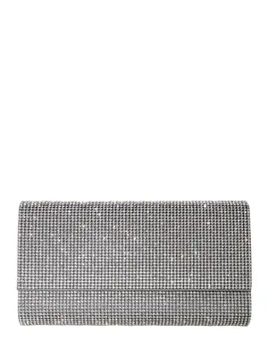 Judith Leiber Fizzoni Full-Beaded Clutch Bag Silver
