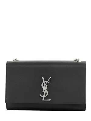 Saint Laurent Kate Shoulder Bag In Grained Leather - Black