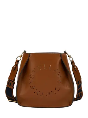 Stella McCartney Mini Logo Bucket Crossbody Bag Cinnamon
