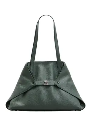 Akris Ai Small Leather Tote Bag Dark Green
