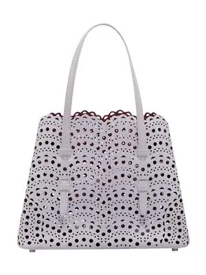 Alaïa ALAIA Mina 25 Vienne Wave Perforated Leather Tote Bag Bleu Lavander