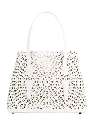 Alaïa ALAIA Mina 25 Vienne Wave Perforated Leather Tote Bag Noir