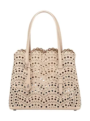 Alaïa ALAIA Mina 25 Vienne Wave Perforated Leather Tote Bag Nude