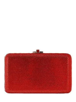 Judith Leiber Slim Slide Crystal Evening Clutch Bag - Red