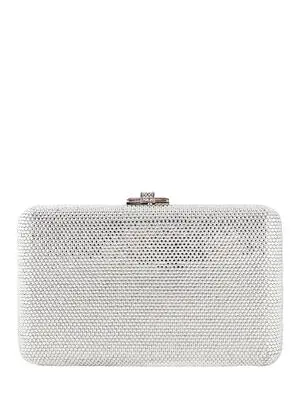 Judith Leiber Slim Slide Crystal Evening Clutch Bag - Silver