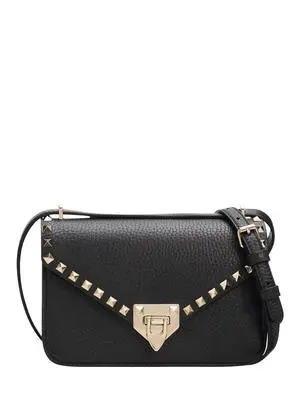 Valentino Garavani Small Rockstud Leather Shoulder Bag - Nero