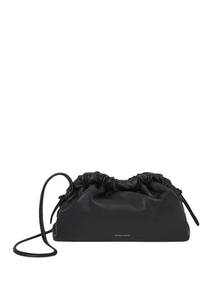 MANSUR GAVRIEL Mansur Gavriel Mini Lambskin Cloud Clutch Bag Black/red