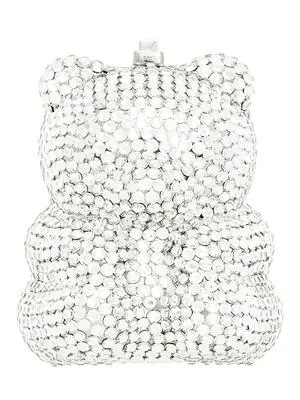 Judith Leiber Gummy Teddy Bear Pillbox - Silver