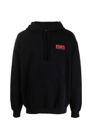 EDEN POWER CORP Logo Print Recycled Cotton Hoodie - Black