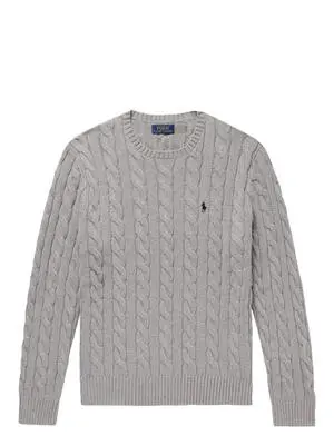 Polo Ralph Lauren Polo Ralph Lauren Cable Knit Cotton Sweater Gray