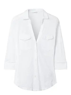 JAMES PERSE Slub Supima Cotton Shirt White