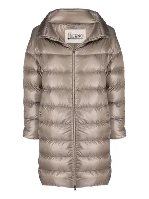 Herno Down-feather Mid-length Coat - Neutrals