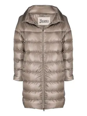Herno Down-Feather Mid-Length Coat Neutrals