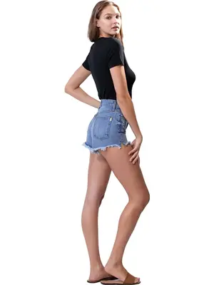 SIWY Katherine Denim Shorts - Red