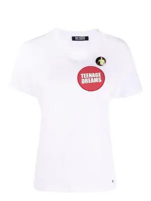 Raf Simons Teenage Dreams-Patch Cotton T-Shirt White