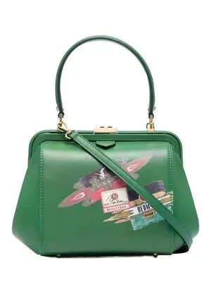 ULYANA SERGEENKO Ulyana Sergeenko Class Leather Tote Bag Green