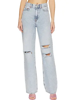 DR. DENIM Echo Straight Jeans Bleach Sky Ripped