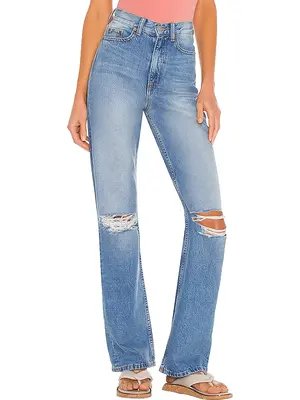 DR. DENIM Echo Straight Jeans Empress Blue Ripped