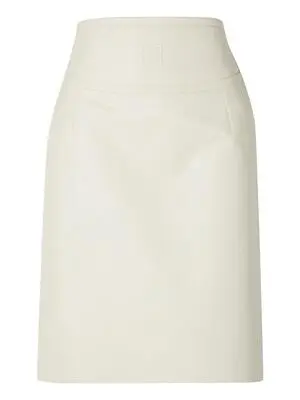 Givenchy Cutout Embossed Leather Skirt - Off-white