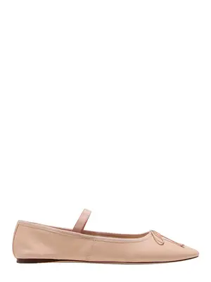 LOEFFLER RANDALL Leonie Lambskin Bow Ballerina Flats Balet