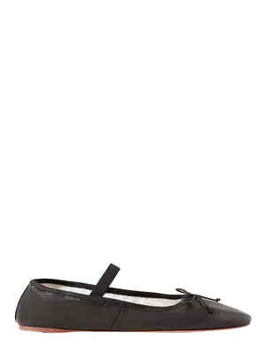 LOEFFLER RANDALL Leonie Lambskin Bow Ballerina Flats - Black