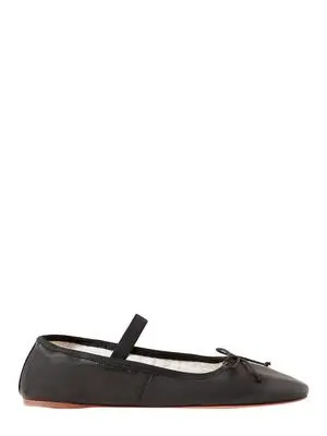 LOEFFLER RANDALL Leonie Lambskin Bow Ballerina Flats - Black