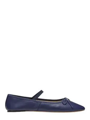 LOEFFLER RANDALL Leonie Lambskin Bow Ballerina Flats - Navy