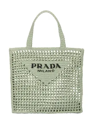 Prada Prada Woven Logo Shopper Tote Bag Acqua