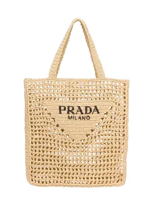 Prada Prada Woven Logo Shopper Tote Bag F027j Lilium