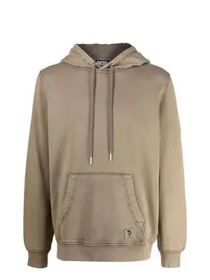 DIESEL® Logo Patch Garment-dyed Hoodie - Green