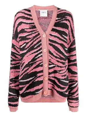 Stella McCartney Tiger Pattern Knitted Cardigan - Pink